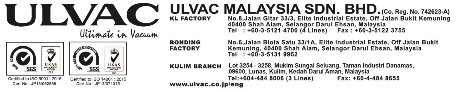 Compact Sputter ACS-4000 Series - ULVAC MALAYSIA SDN BHD